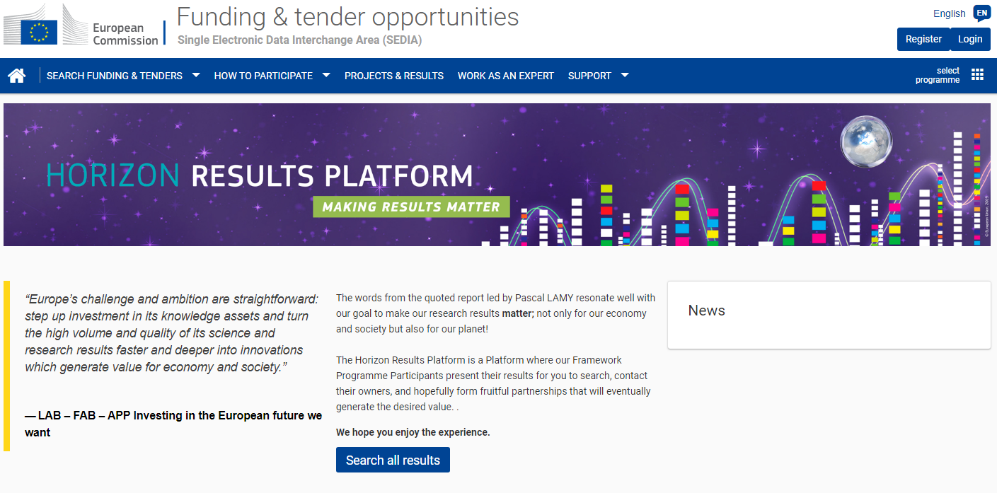 The updated Horizon Results Platform, making results matter. – moocvt